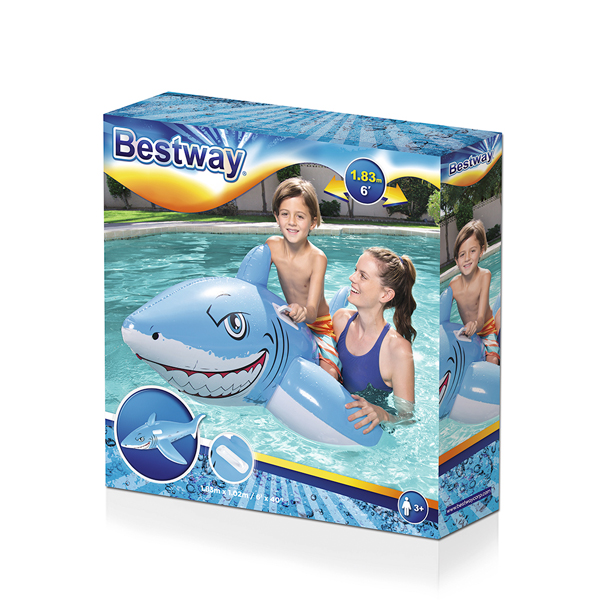 Надувная игрушка для катания верхом Bestway Большая Белая Акула 41032 в ...
