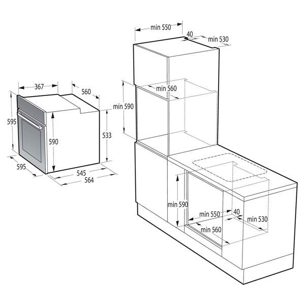 Встраиваемый комплект Gorenje "Духовой шкаф Gorenje BSA6737E15BG ...